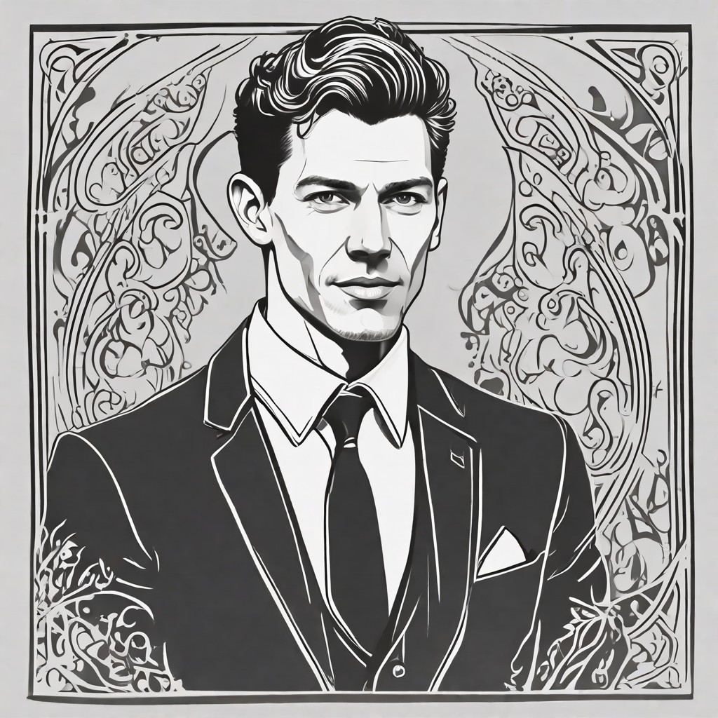 Convert Photo to Stencil of a Young Man in a Suit Style (Free Online ...