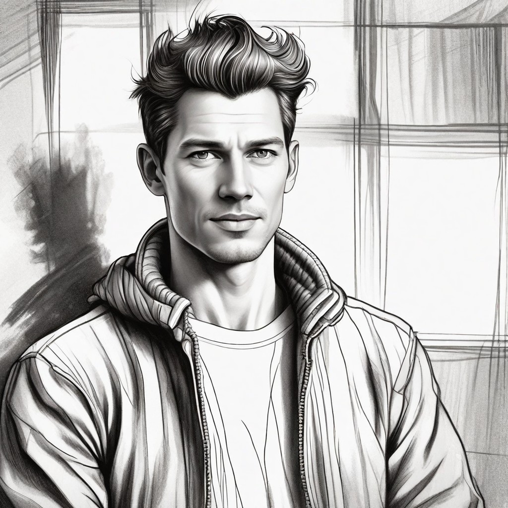 Convert Photo to Two-Tone Hair and Black and White Sweater Sketch Style ...