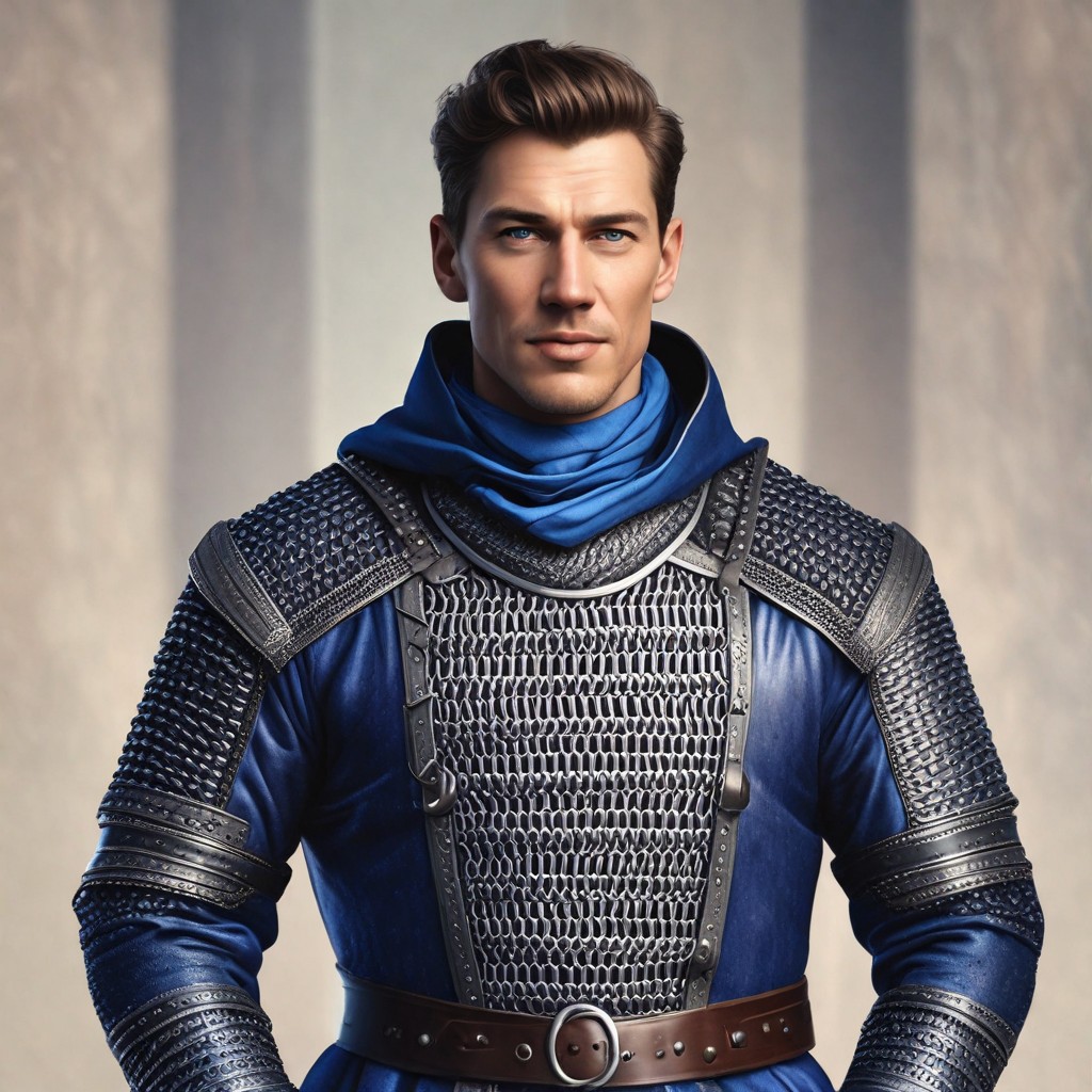 Convert Photo to Gambeson and Chainmail with Blue Scarf Style (Free ...