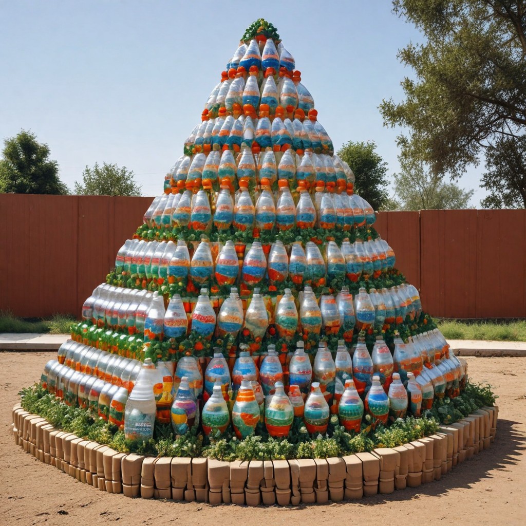 Convert Photo to Plastic Bottles Garden Pyramid Style (Free Online & AI ...
