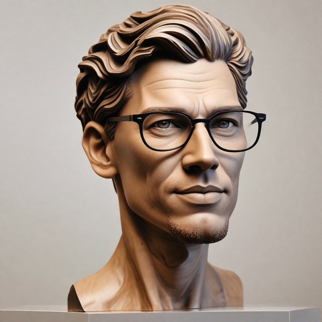 Convert Photo to Woman with Glasses Sculpture Style (Free Online & AI ...