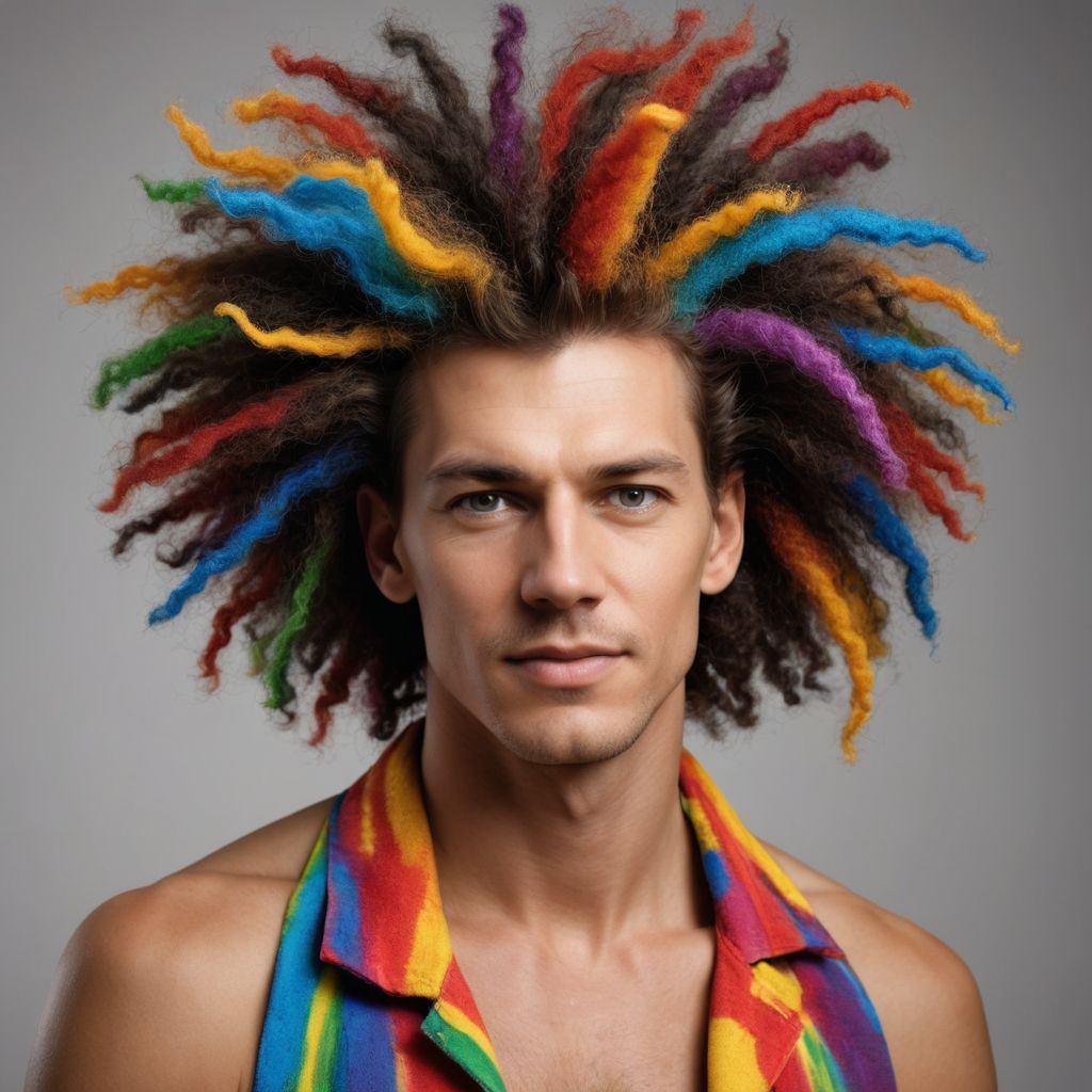 Convert Photo to Afro Multicolor Crazy Hair Style (Free Online & AI ...