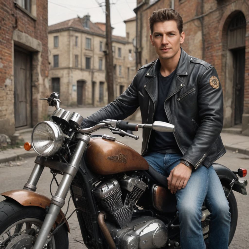 Convert Photo to Color Realistic Biker with Motorcycle Style (Free ...