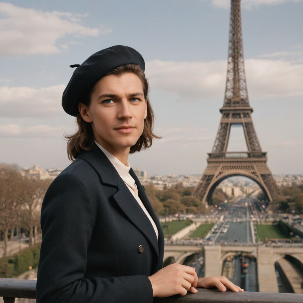 Convert Photo to Lady in Paris with Beret and Eiffel Tower Style (Free ...