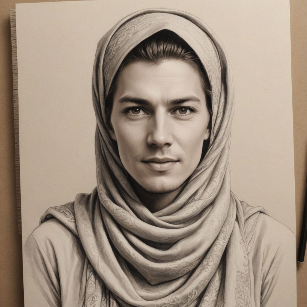 Convert Photo to Muslim Hijabi Women Sketch Style (Free Online & AI ...