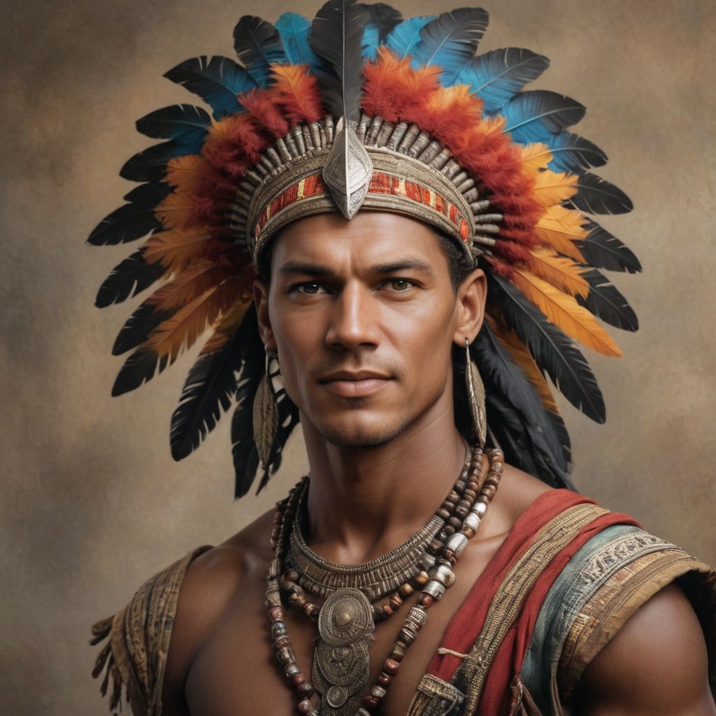 Convert Photo to Realism Color Male African Warrior in Headdress Style ...