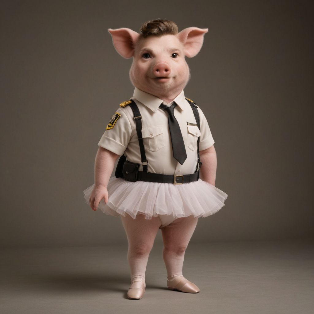 Convert Photo to Ballerina Pig with Reporter Uniform Style (Free Online ...