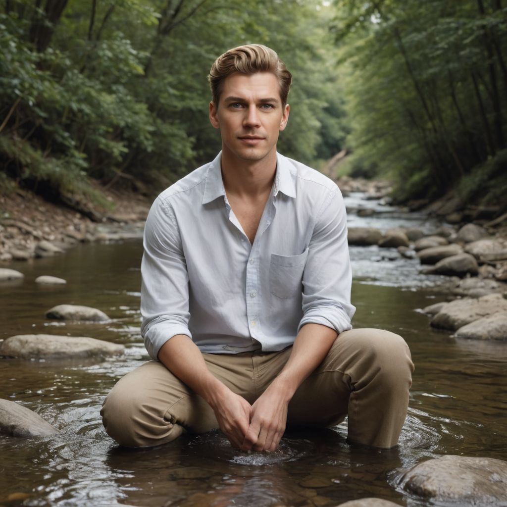 Convert Photo to Realistic Color Blonde Hair Sitting in a Stream Style ...