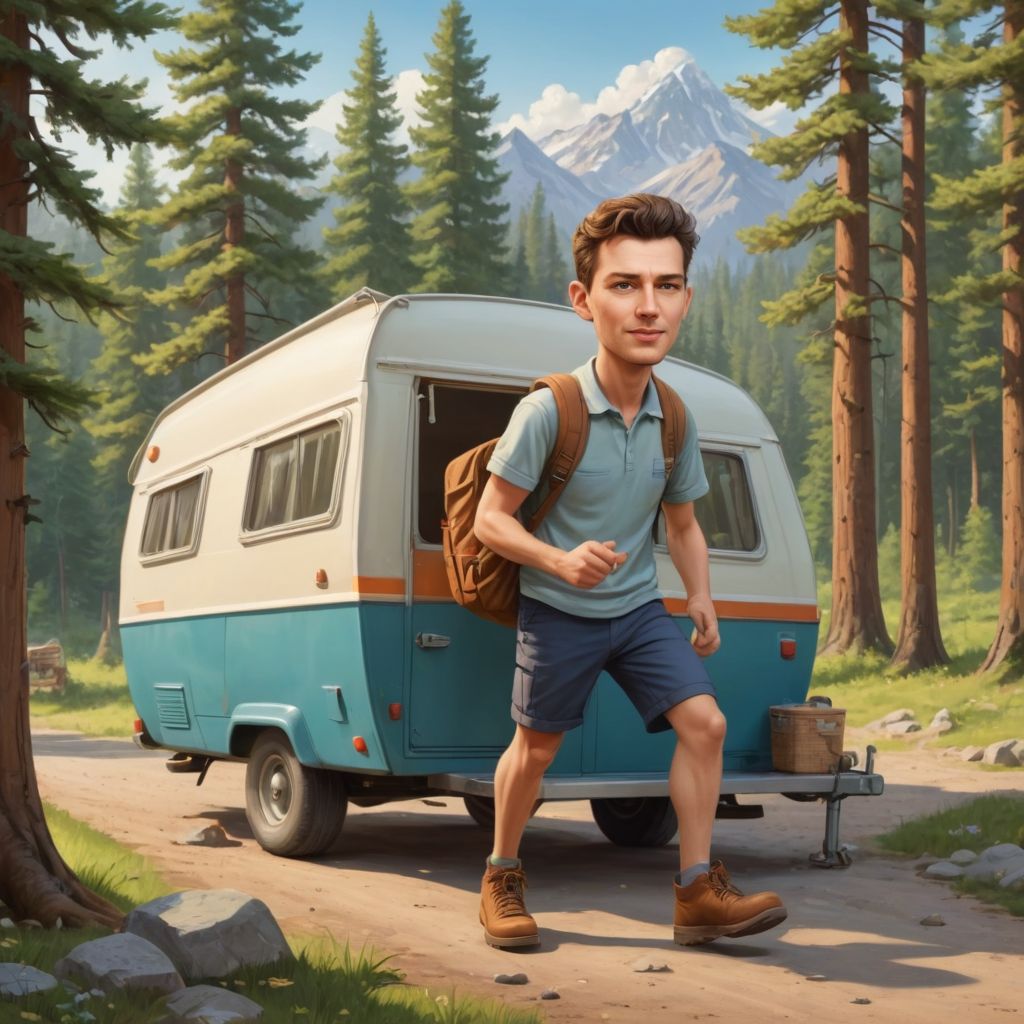Convert Photo to Cartoon Version as a Camper Going on an Adventure ...