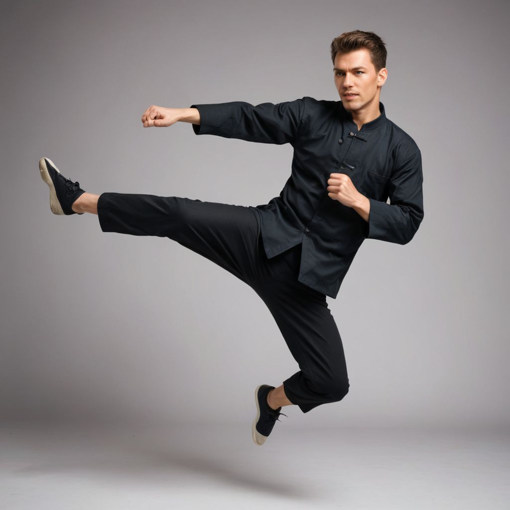 Convert Photo to Fight Jumping on Kicks Kung Fu Punching Style (Free ...