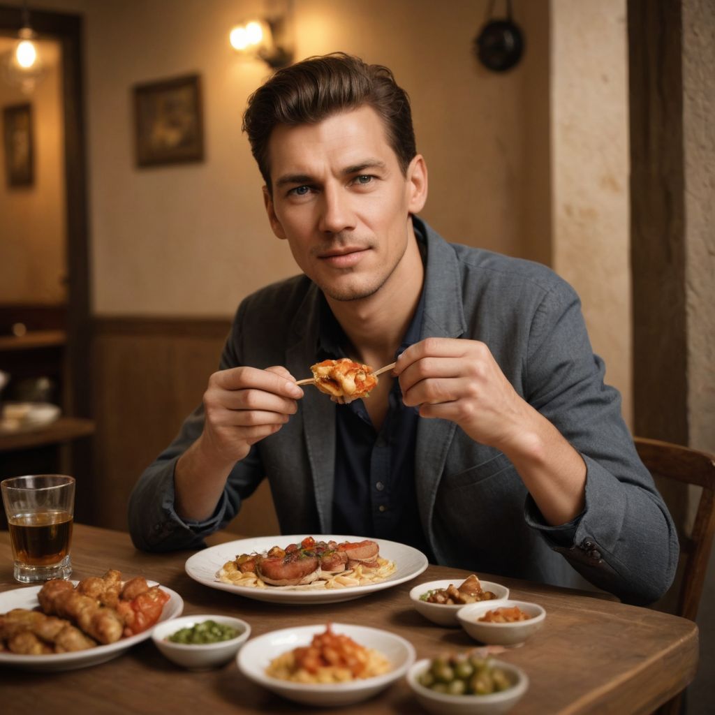 Convert Photo to Traditional Spanish Man Eating Tapas Style (Free ...