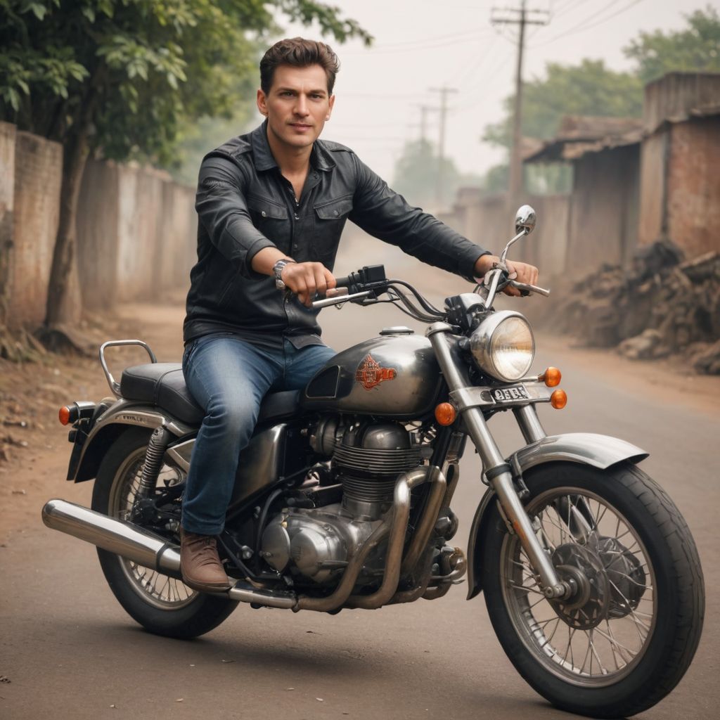 Convert Photo to An Indian Person Driving Royal Enfield Bike Style ...