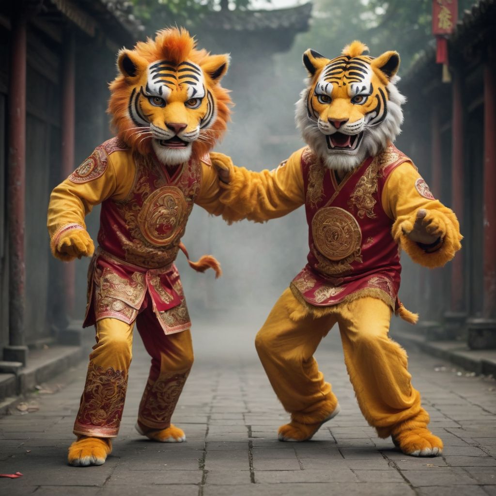 Convert Photo to A Lion Dance with a Tiger on Two Legs Style (Free ...