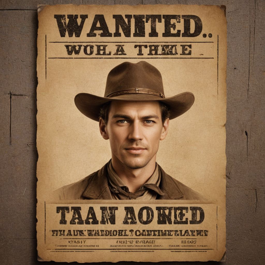 Convert Photo to Old West Wanted Poster with Catchy Name Style (Free ...