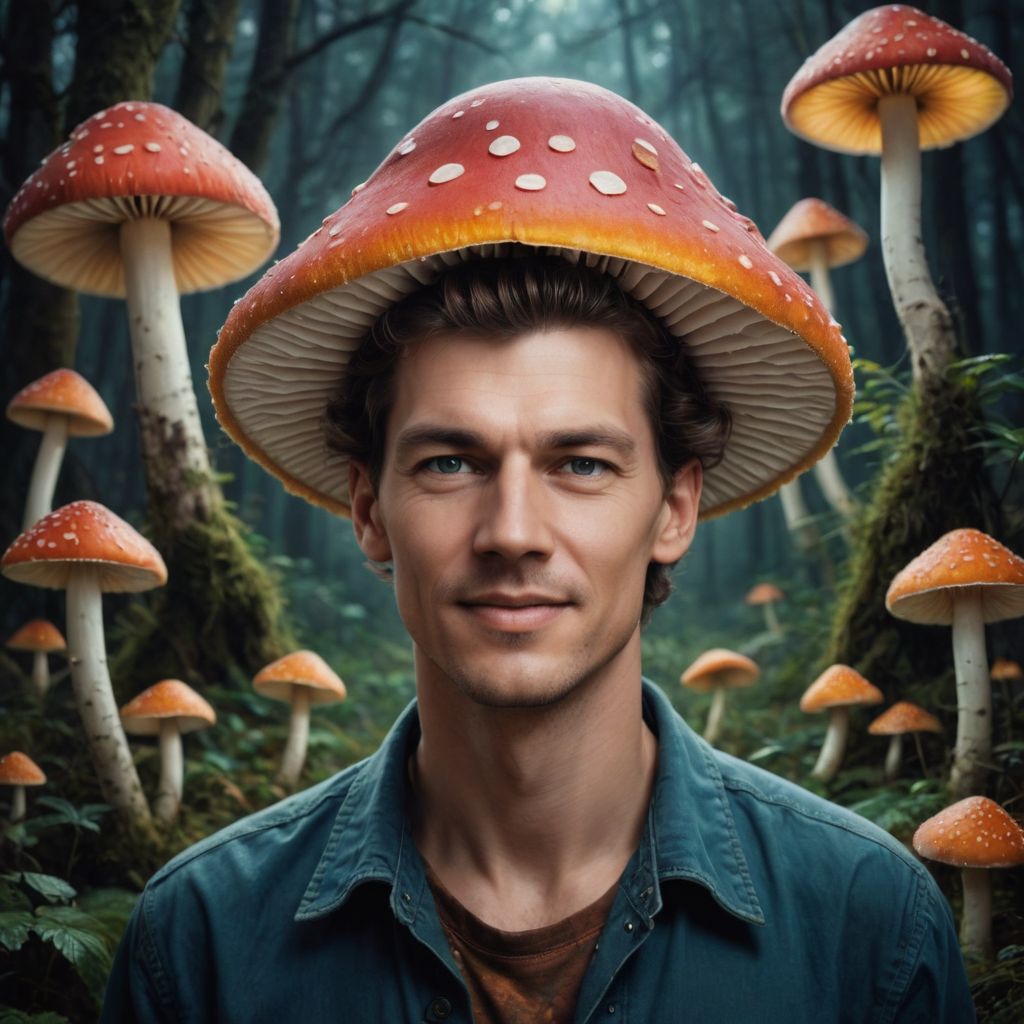 Convert Photo to Psychedelic Mushroom Smiling and Looking Creepy Style ...