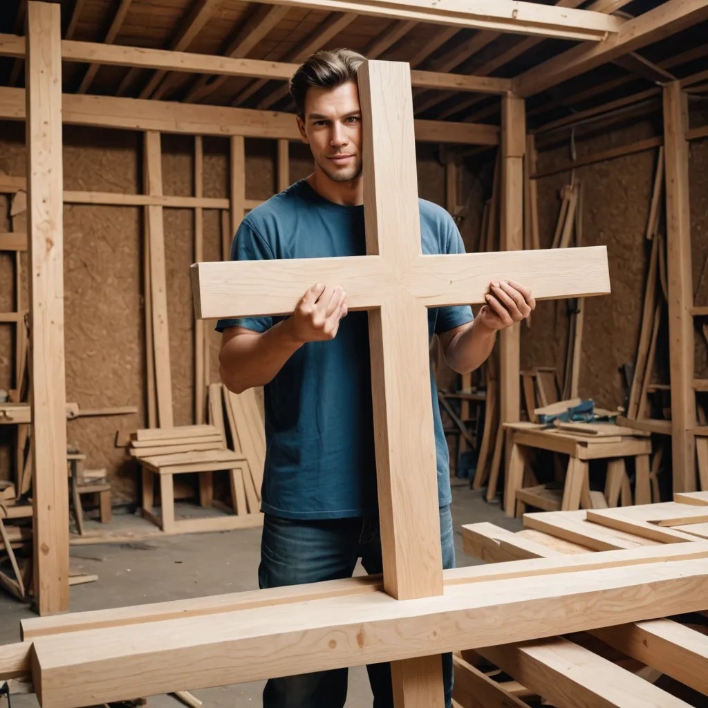 Convert Photo to Carpenter Making a Giant Wooden Cross Style (Free ...