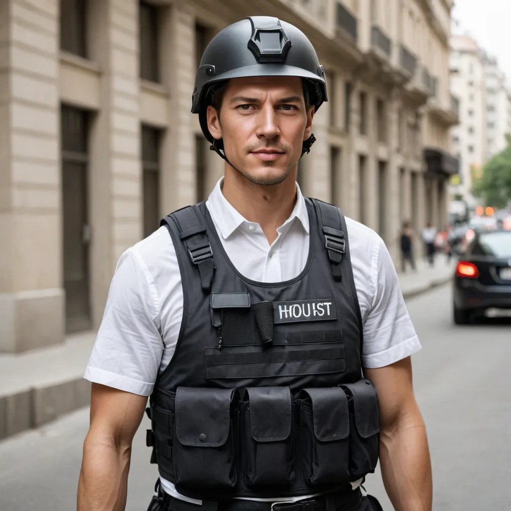 Convert Photo to Journalist Bulletproof Press Vest and Helmet Style ...