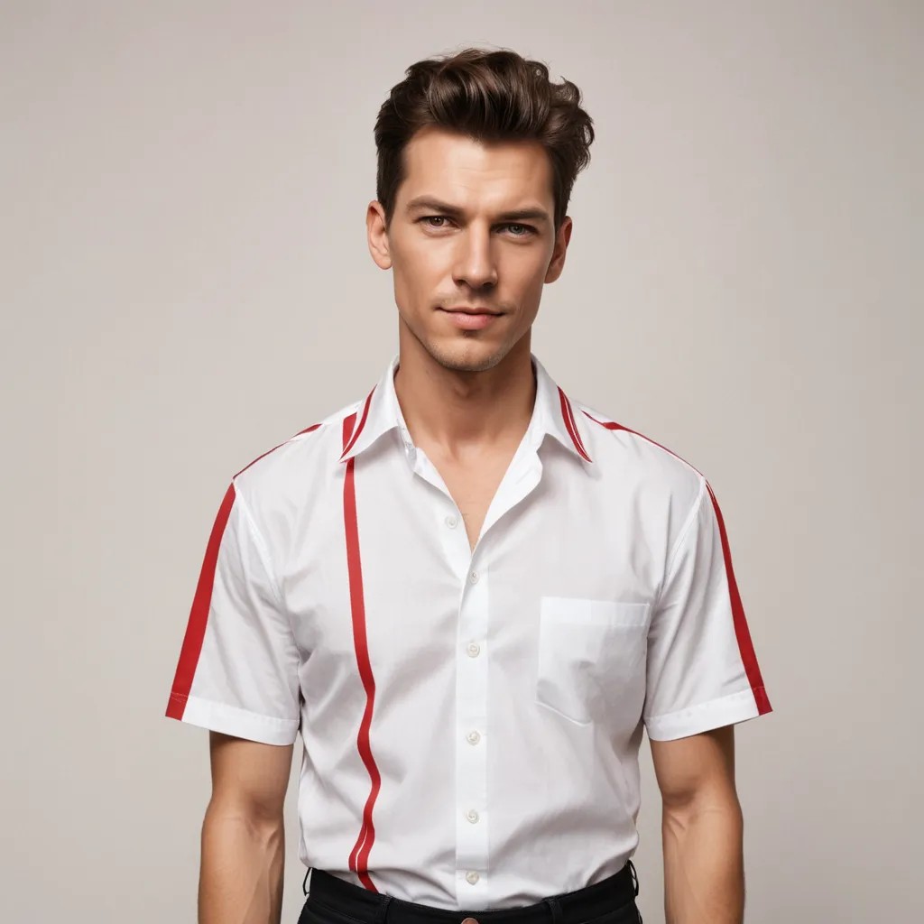 Convert Photo to White Shirt Red Stripe Style (Free Online & AI-Powered)