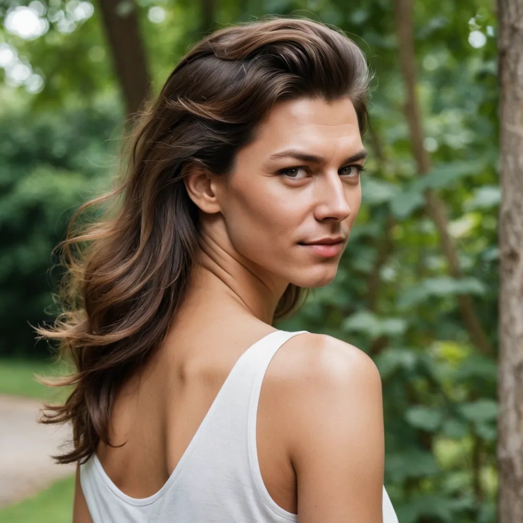 Convert Photo to Beautiful Woman with Face Turned Away from Camera ...