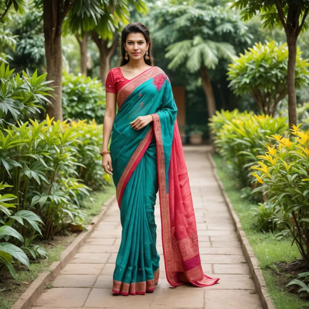 Convert Photo to Beautiful Indian Girl Wearing Hand Embroidery Kasuti ...