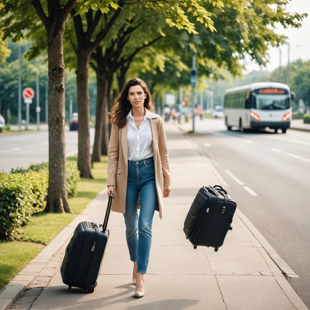 Convert Photo to Beautiful Lonely Woman Walking By Herself Carrying ...