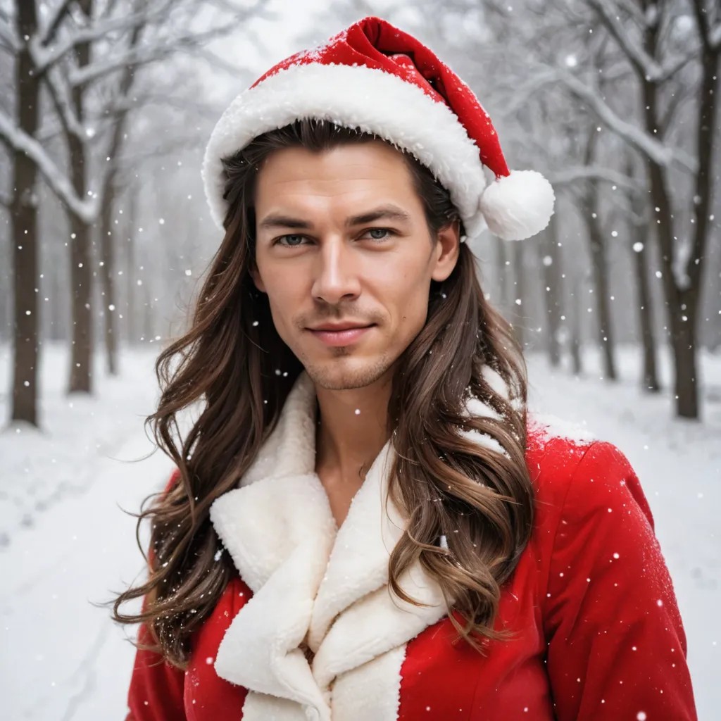 Convert Photo to Santa Girl with Snow Around Her Style (Free Online ...