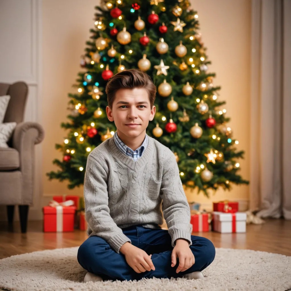 Convert Photo to Child in Front of Christmas Tree Style (Free Online ...