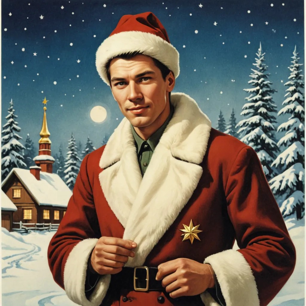 Convert Photo to Soviet Union Christmas Postcard Style (Free Online ...