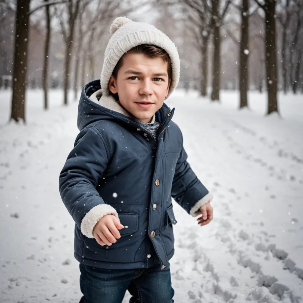 Convert Photo to Playing in Light Snow 18 Months Old Style (Free Online ...