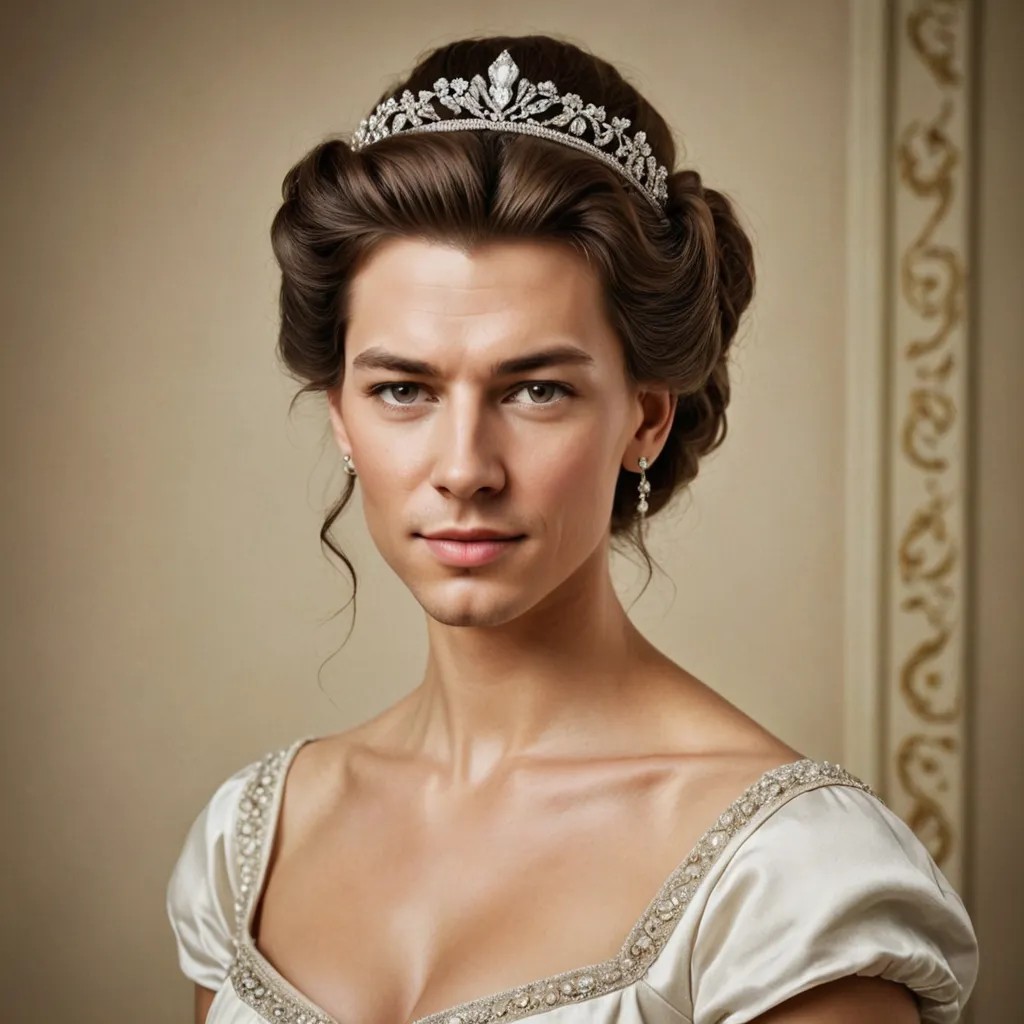 Convert Photo to Regency Era Beautiful Hair Updo with Tiara Style (Free ...